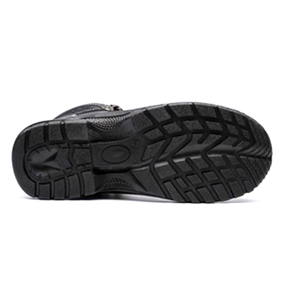 Black Genuine Leather TPU Sole Prevent Puncture Safety Boots with Steel ...