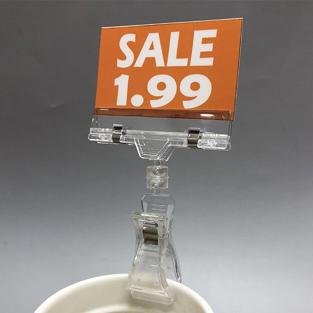 Clip On Sign Holder Clear PS06 - Buy retail sign holders with two clips ...