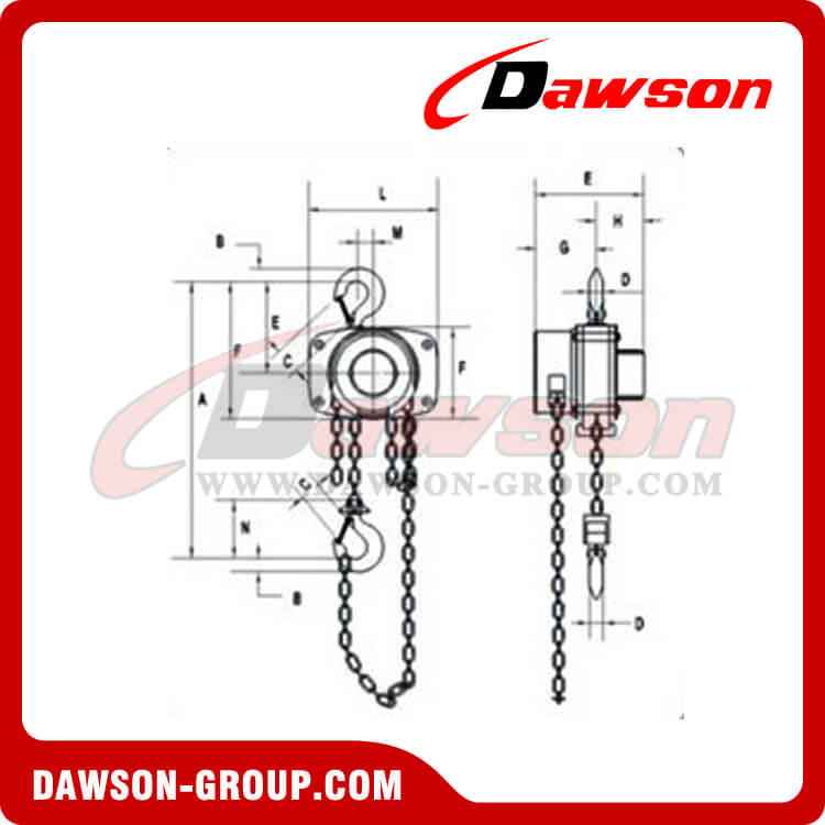 500kg 1000kg 2000kg 3000kg 5000kg 10000kg Manual Chain Block for ...