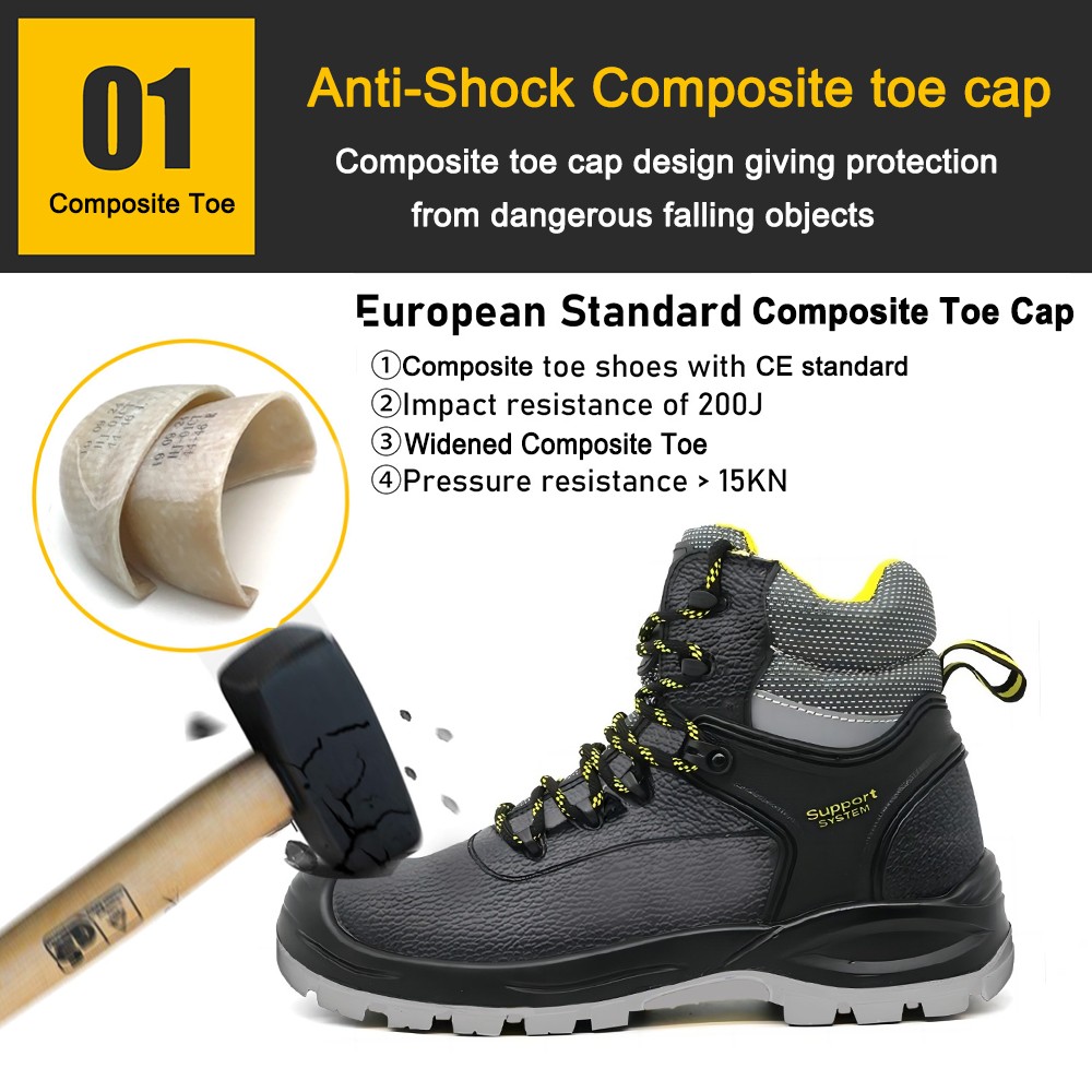 Anti-slip PU Sole Non-metallic Safety Shoes with Fiberglass Toe - Buy ...