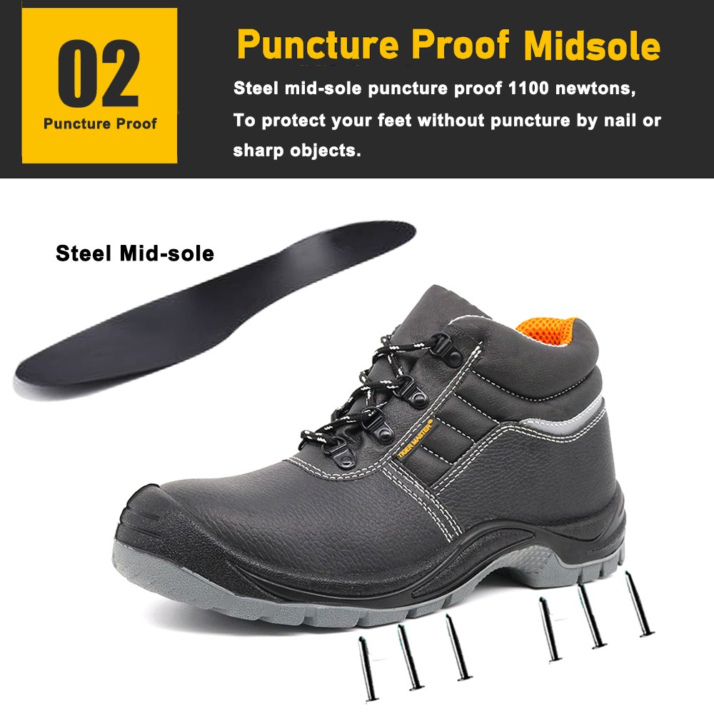Oil Water Resistant Steel Toe Mid-sole Construction Safety Shoes S3 ...