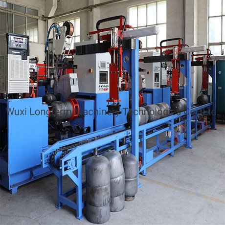 LPG Gas Cylinder Manufacturing Line MIG Welding Circumferential Seam ...