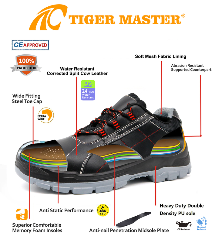 2025 New Black Leather Safety Anti-smashing Shoes - Buy anti-smashing ...