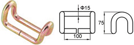 BS 10000KG/22000LBS 3 inch Double J Hook, 75mm Forged Steel Double J ...