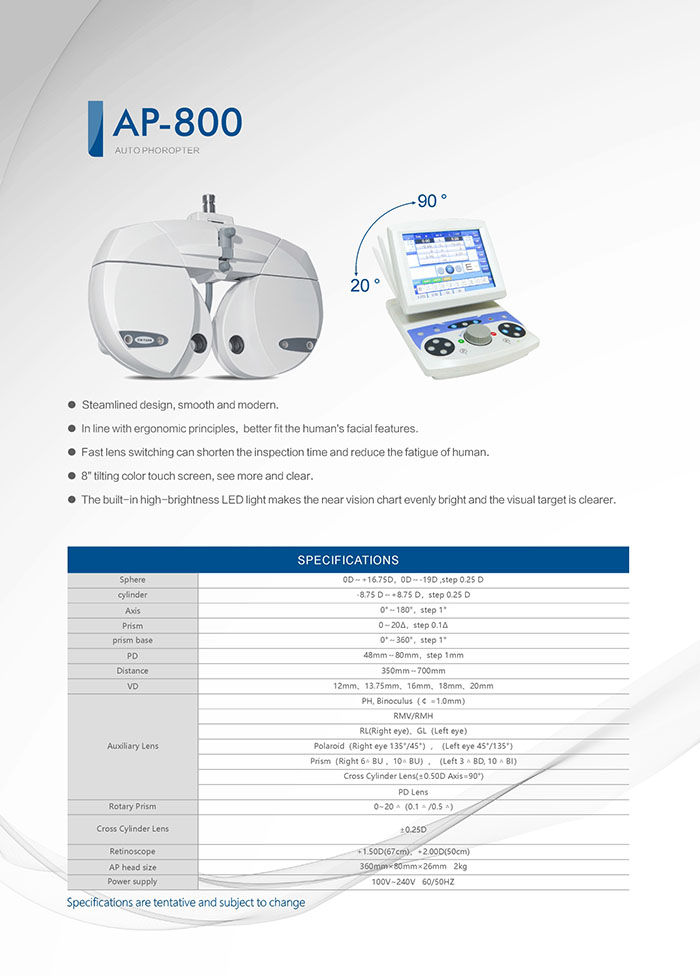 AP800 Ophthalmic Equipment Auto Phoropter