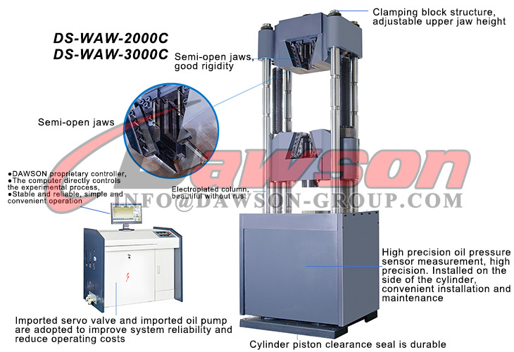 DS-WAW-2000C/3000C Aparato de prueba de materiales universal controlado ...