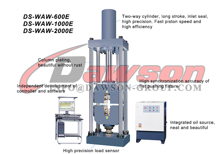 DS-WAW-600E/1000E/2000E Aparato de prueba de materiales universal ...