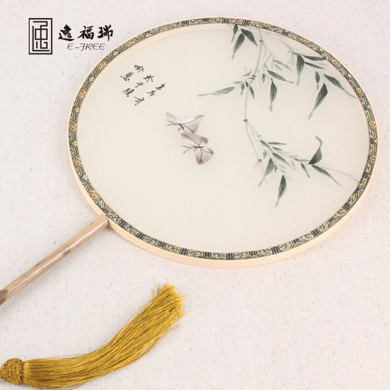 Chinese embroidery palace round silk fans for business gifts - Buy ...