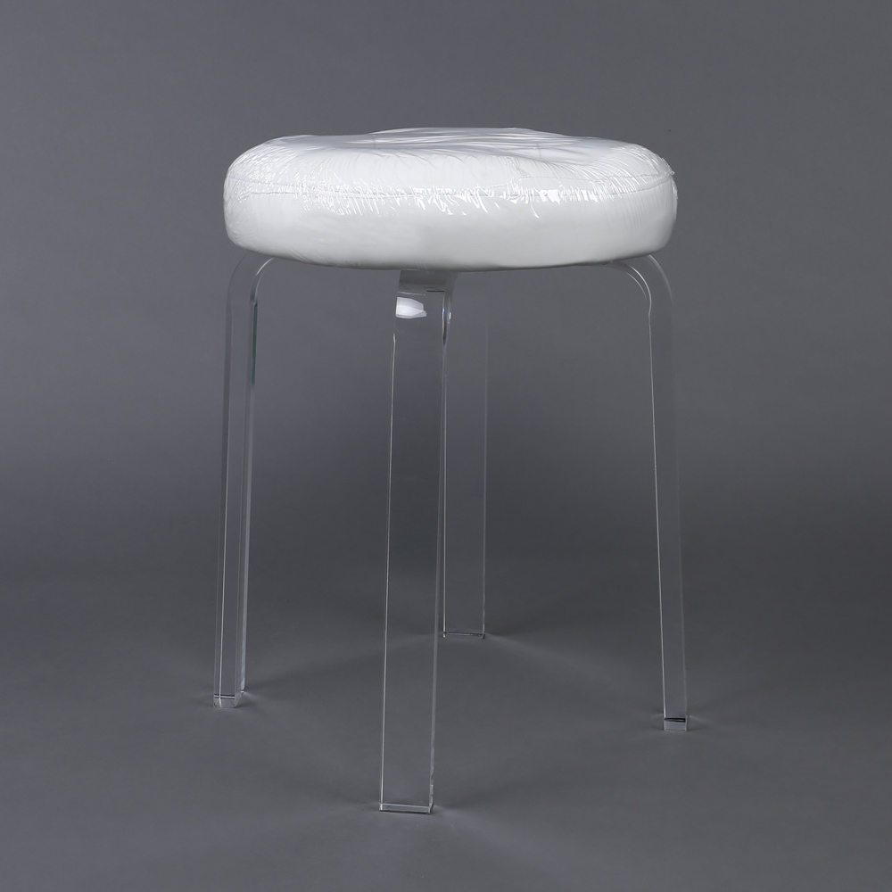 Acrylic 4 Legged Camping Stool Lucite Bar Stools with Transparent Back ...