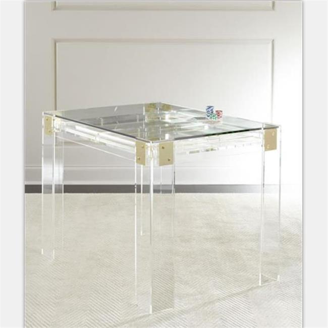 Luxury Plexiglass Cocktail Table Clear Poker Table Square Metal Game ...
