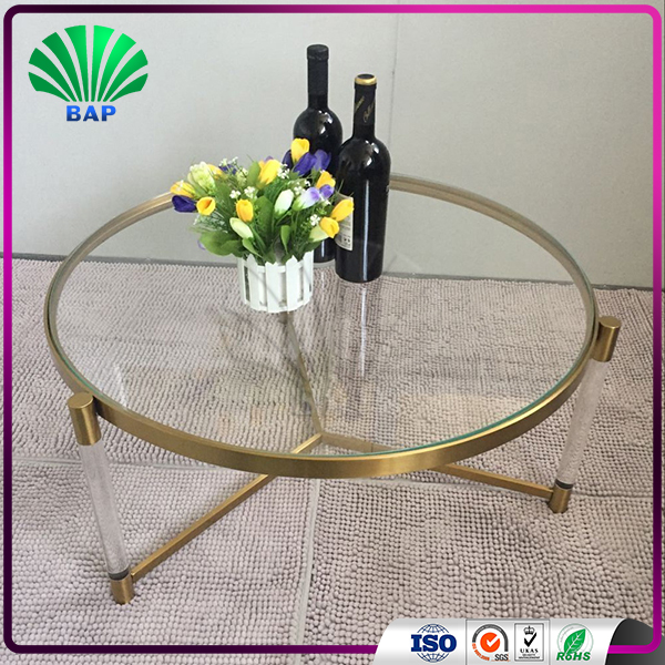 Buy Luxury Acrylic Coffee Table Clear Plexiglass Round Tea Table With ...