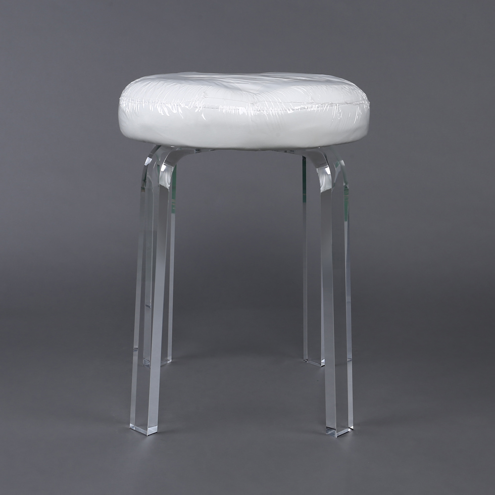 Acrylic 4 Legged Camping Stool Lucite Bar Stools with Transparent Back ...