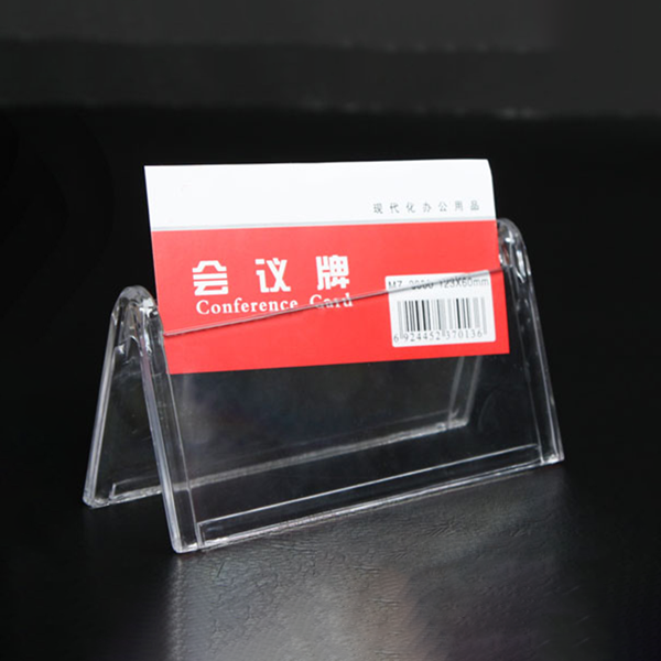 Transparent V-Shape Desktop Display Meeting Name Card Holder ...