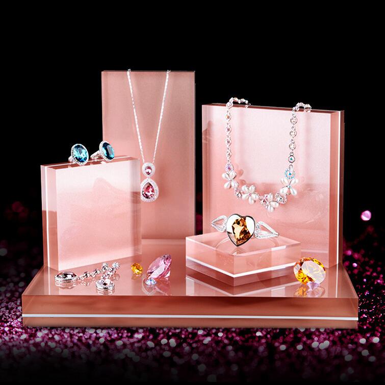 Custom Colored Acrylic Block Jewelry Display Props Set for Jewelry ...
