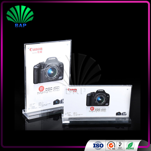 Custom Clear Acrylic Sign Holder Magnetic Menu Paper Display Stand ...