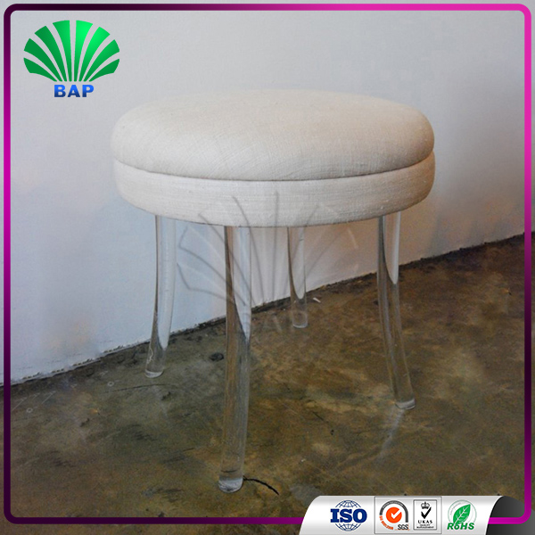 Lucite Chairs Plastic Round Stool Acrylic Living Room Leg Rest Stool ...