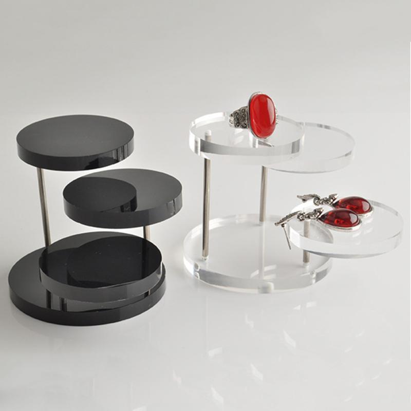 Acrylic Jewelry Display Necklace Bracelet Round Table Holder Stand Rack ...