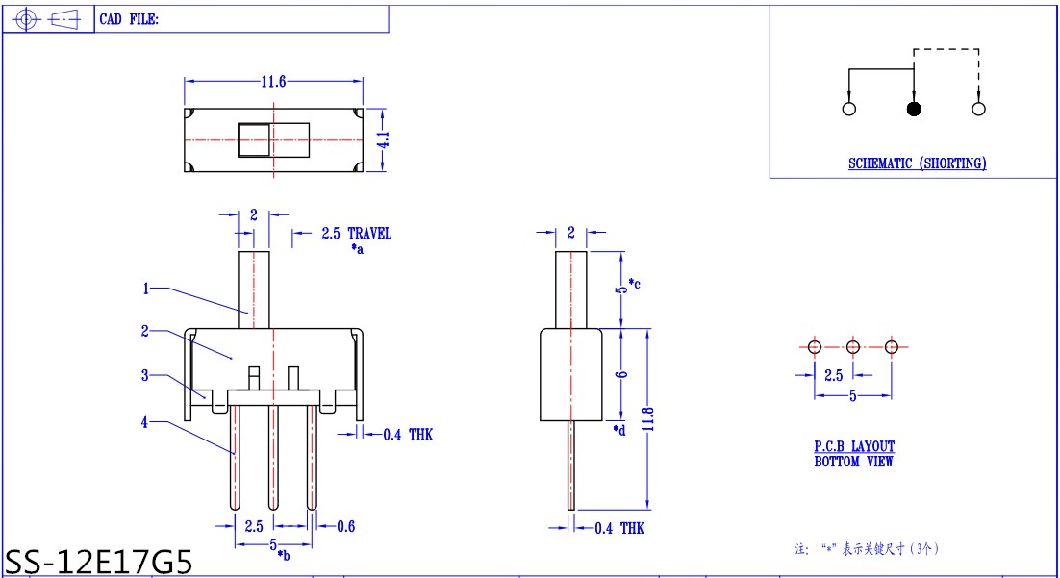 Vertical Slide Switch (SS-12E17) - Buy Switch, Slide Switch, Electrical Switch Product on ...