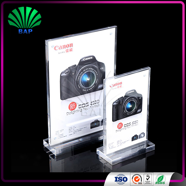 Custom Clear Acrylic Sign Holder Magnetic Menu Paper Display Stand ...