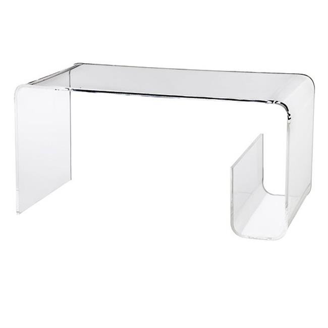 California Waterfall Coffee Table Acrylic C-Shaped Table Clear Cocktail ...