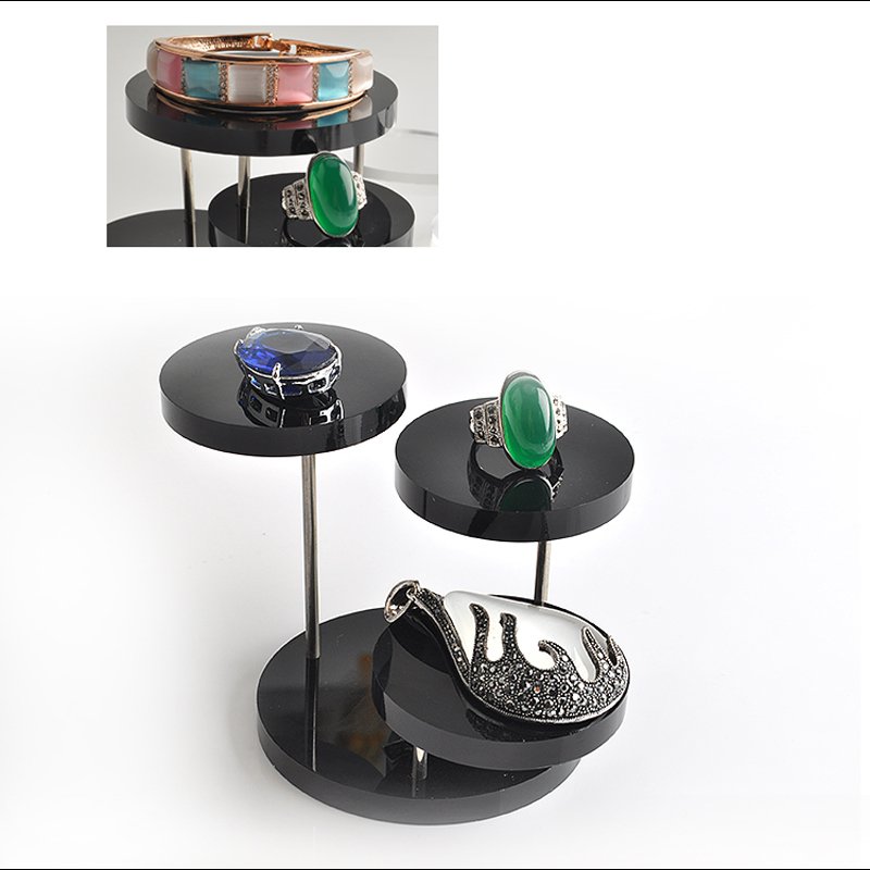 Acrylic Jewelry Display Necklace Bracelet Round Table Holder Stand Rack ...