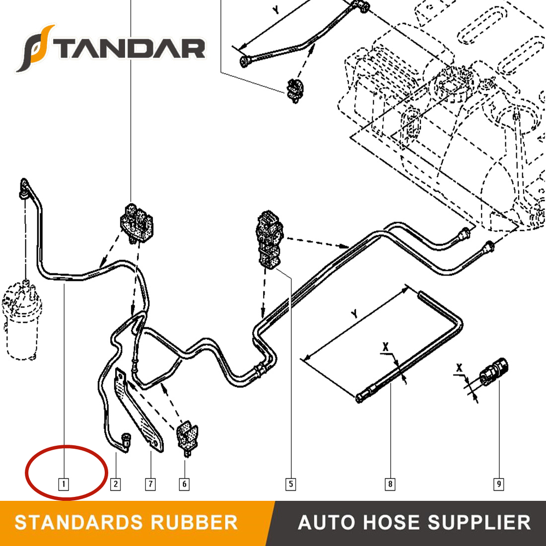 8200338434 | 4413311 | GM 93852807 | 1788300QAB | Manguera de ...