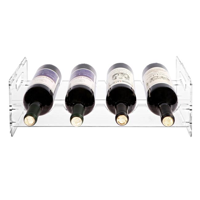High Quality 8 Bottle Wine Rack Clear Storage Stand Detachable Double ...