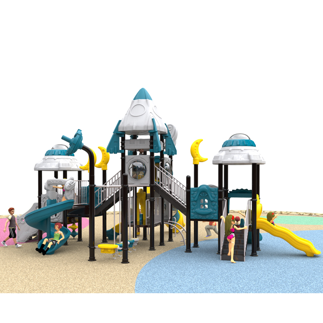 2022 new design Large rocket kids playground with various slides from ...