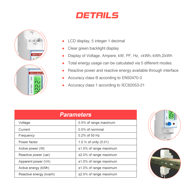 EM115-Mod-DO single phase ~5A~MID~Modbus~DO - Buy energy meter, din ...