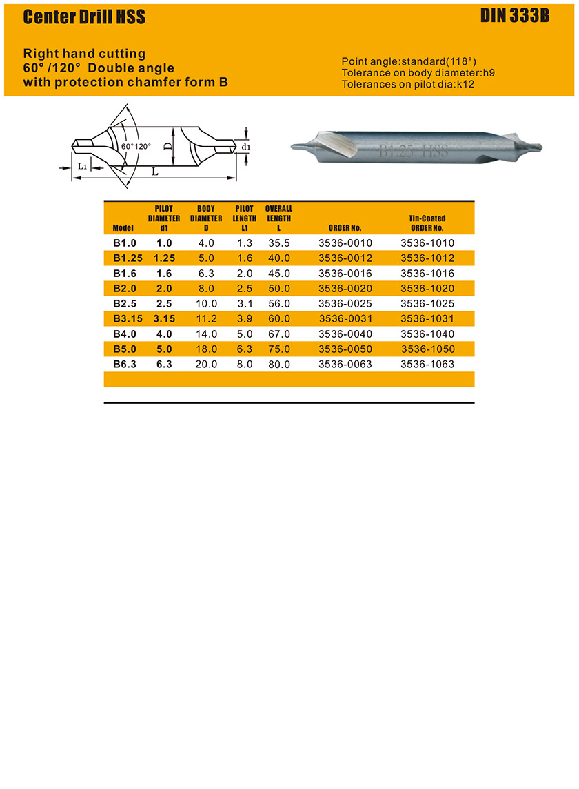 DIN 333A / DIN 333B Metric Center Drill - Buy Metric Center Drill ...