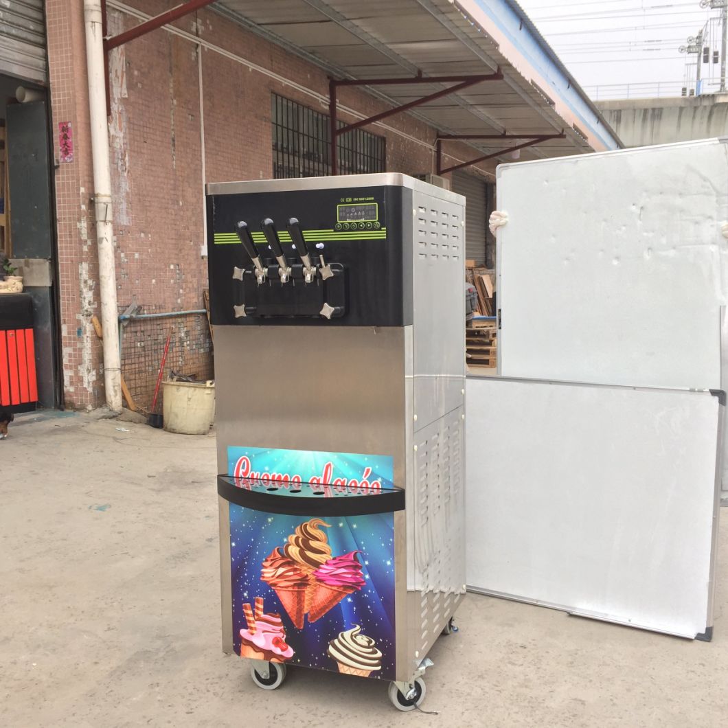 Pre-Cooling Floor Standing Soft Ice Cream Machine with Air Pump - Buy ...