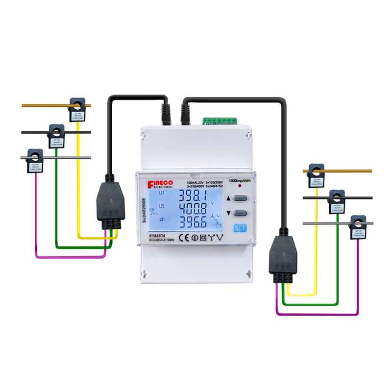 EM4374 multichannel energy meter multi circuit energy meter power clamp ...