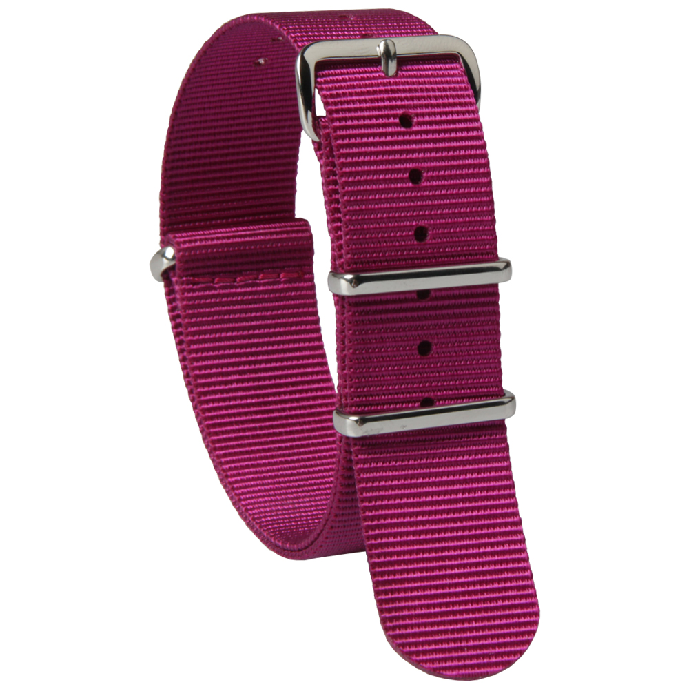 Custom PURPLE Nylon Nato Watch straps in 18mm 20mm And 22mm with ...