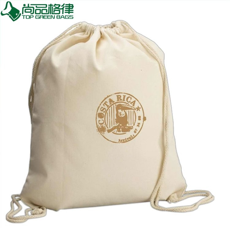 Natural White Cotton Canvas Drawstring Backpack (TP-dB183) - Buy White ...